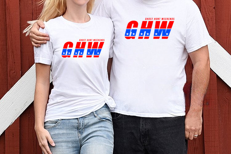 GHW Unisex Americana Flag Tee - White – Ghost Hunt Weekends Store